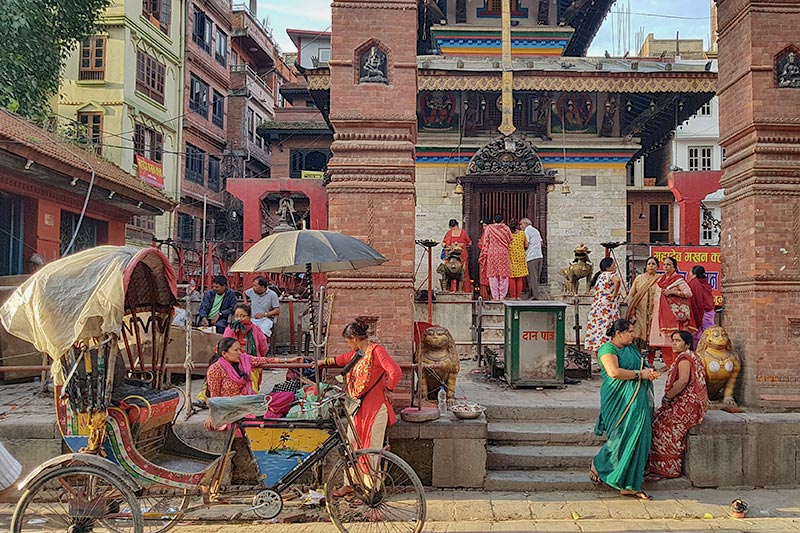 Kathmandu, Nepal. Thamel, Durbar Square e templi